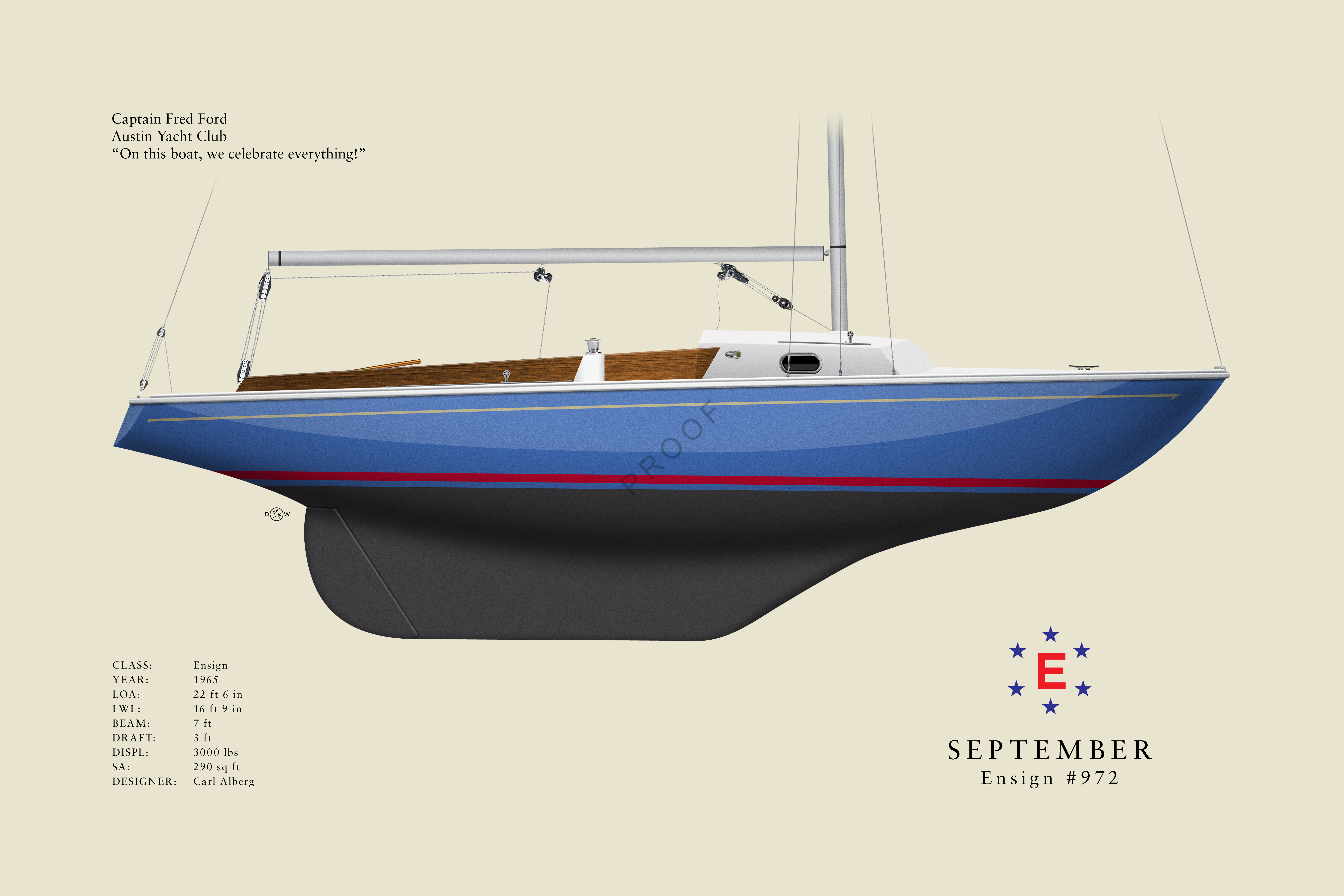 September - Ensign Class - Custom Half Hull Print With Deck Details ...