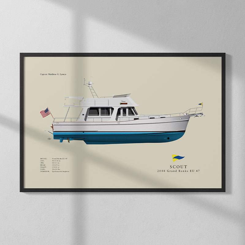 Custom Half Hull Print - Custom Digital Boat Art + Gifts For Boaters ...