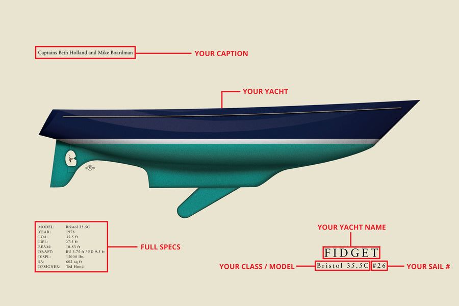 Custom Half Hull Print - Custom Digital Boat Art + Gifts For Boaters ...