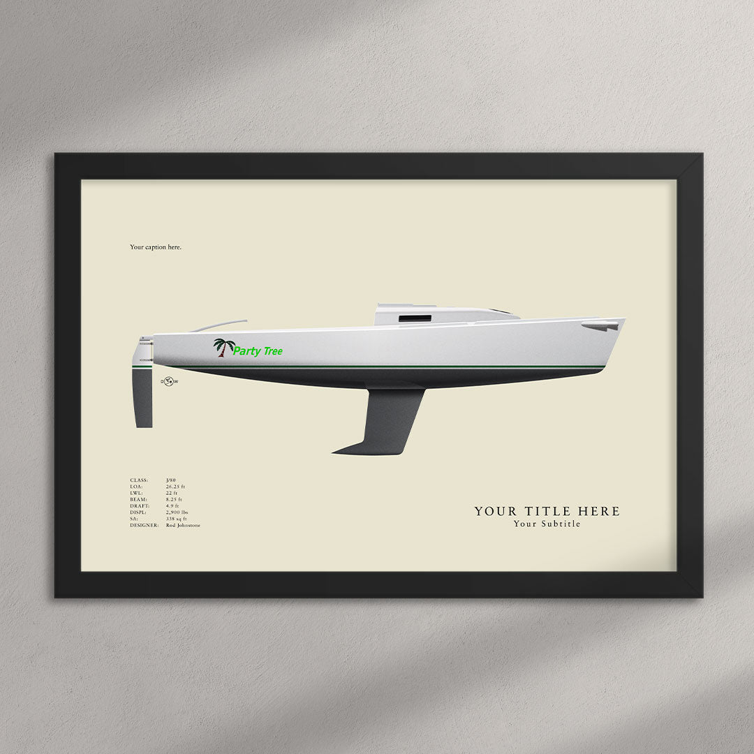 J/80 Custom Half Hull Print - Custom Digital Boat Art + Gifts For ...