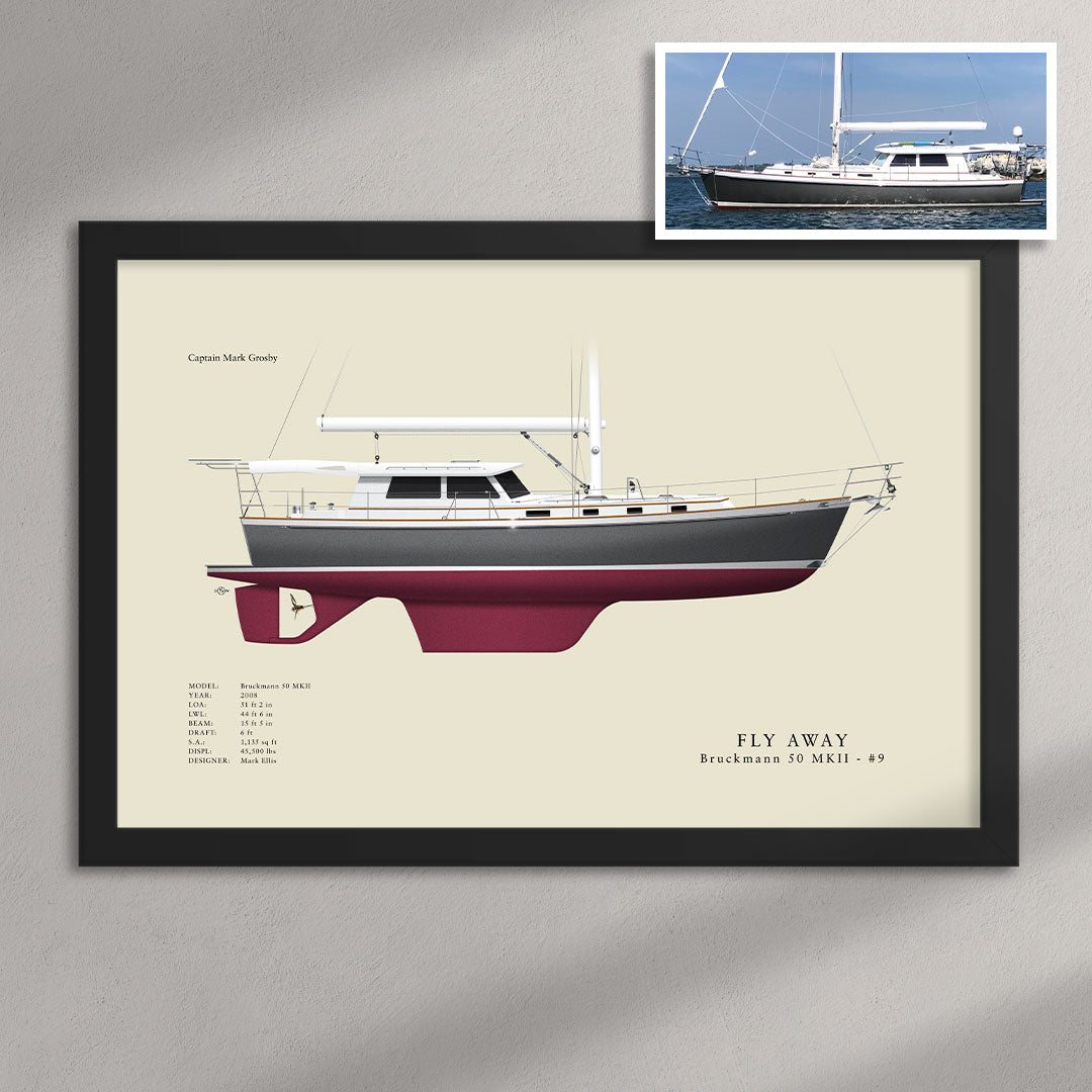 Custom Half Hull Print - Custom Digital Boat Art + Gifts For Boaters ...