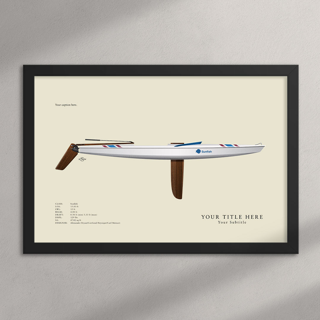 Sunfish Custom Half Hull Print - Custom Digital Boat Art + Gifts For ...