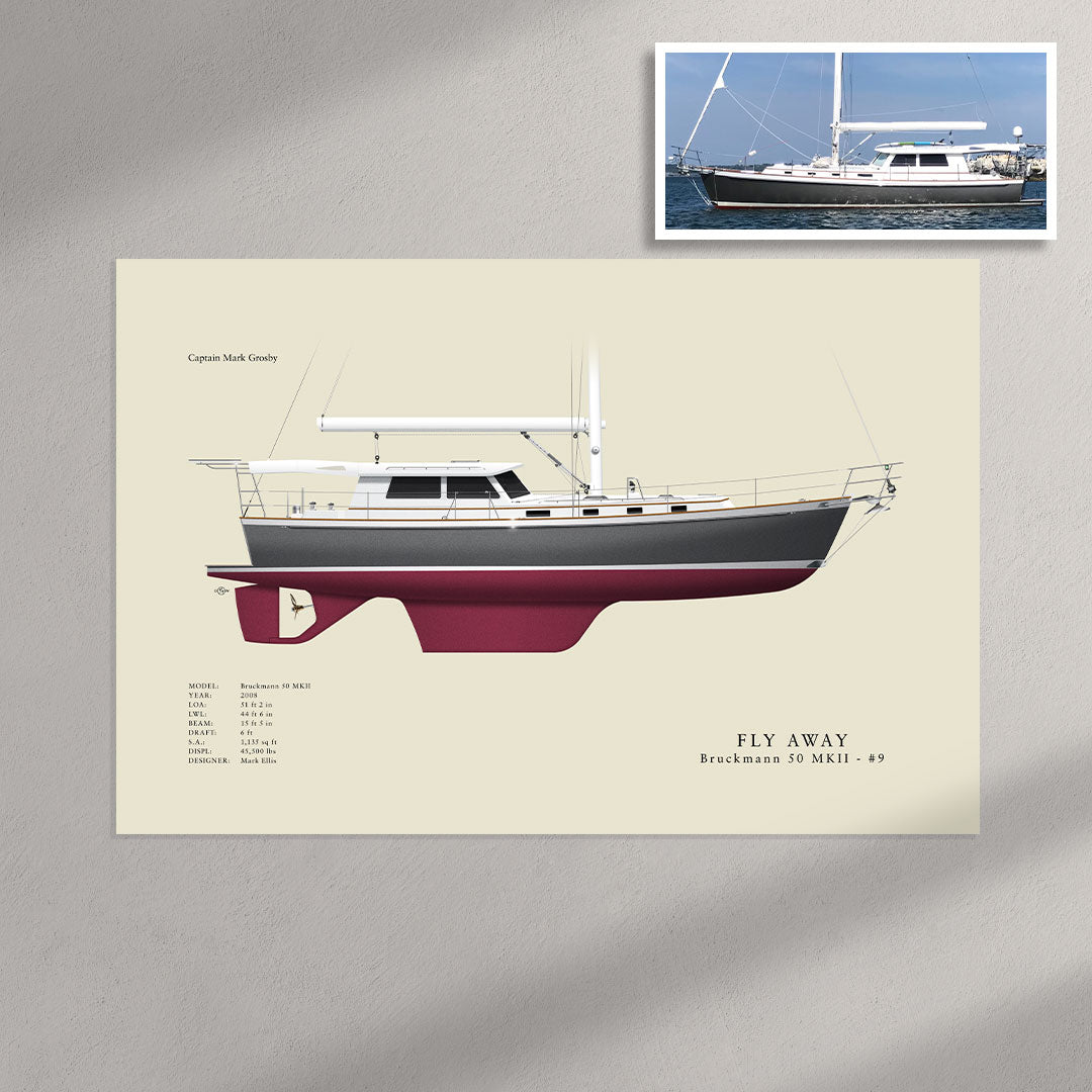 Custom Half Hull Print - Custom Digital Boat Art + Gifts For Boaters ...