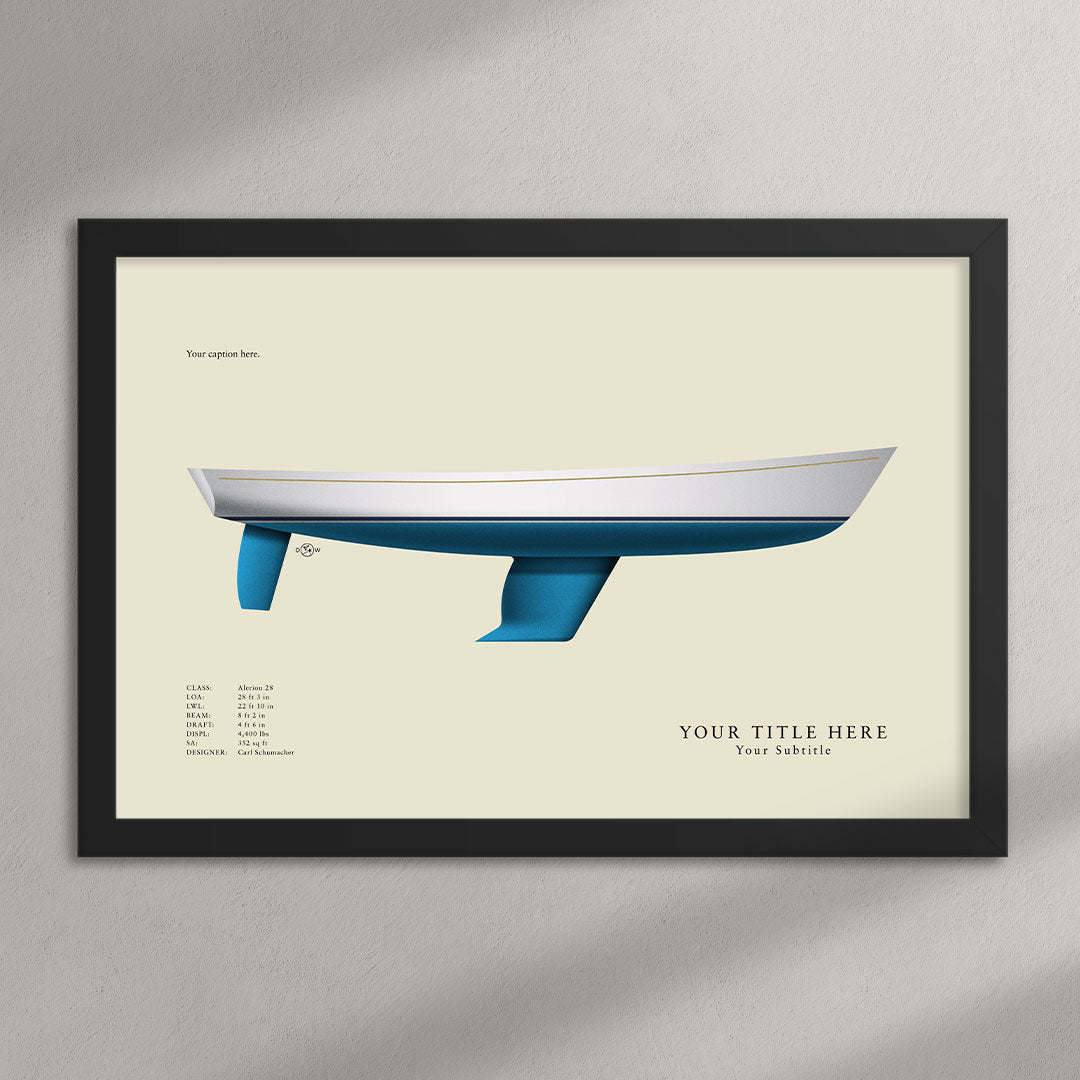 Alerion 28 Custom Half Hull Print - Custom Digital Boat Art + Gifts For ...