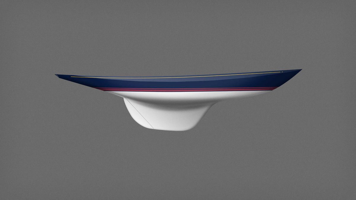 Shields One-Design Custom Half Hull Print - Custom Digital Boat Art ...