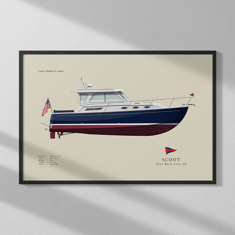 Custom Half Hull Print - Custom Digital Boat Art + Gifts For Boaters ...