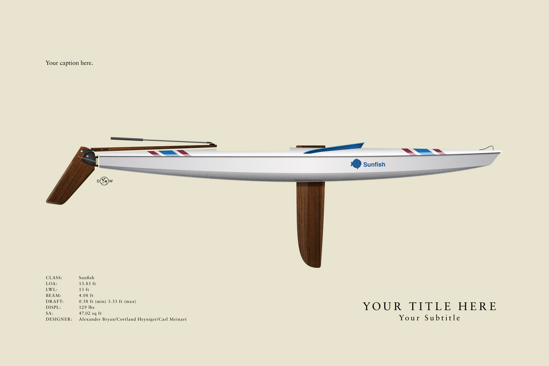 Sunfish Custom Half Hull Print - Custom Digital Boat Art + Gifts For ...